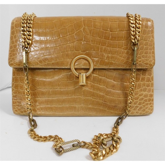 Finesse | Bags | Finesse Vintage Genuine Blonde Crocodile Alligator ...